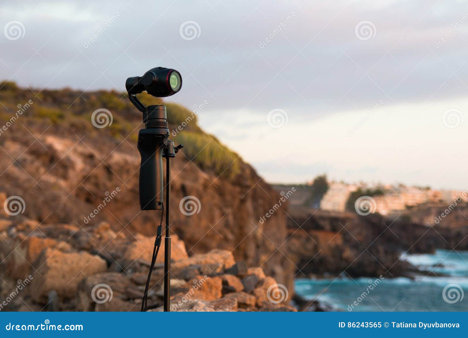 Camera DJI OSMO Plus in Sunset at the Seaside Editorial Image - Image ...