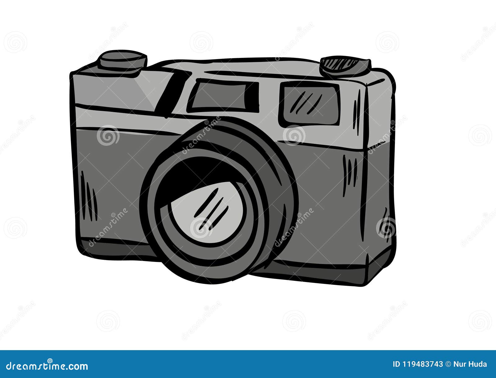 Camera Doodle Icon Vector with White Background Stock Illustration ...