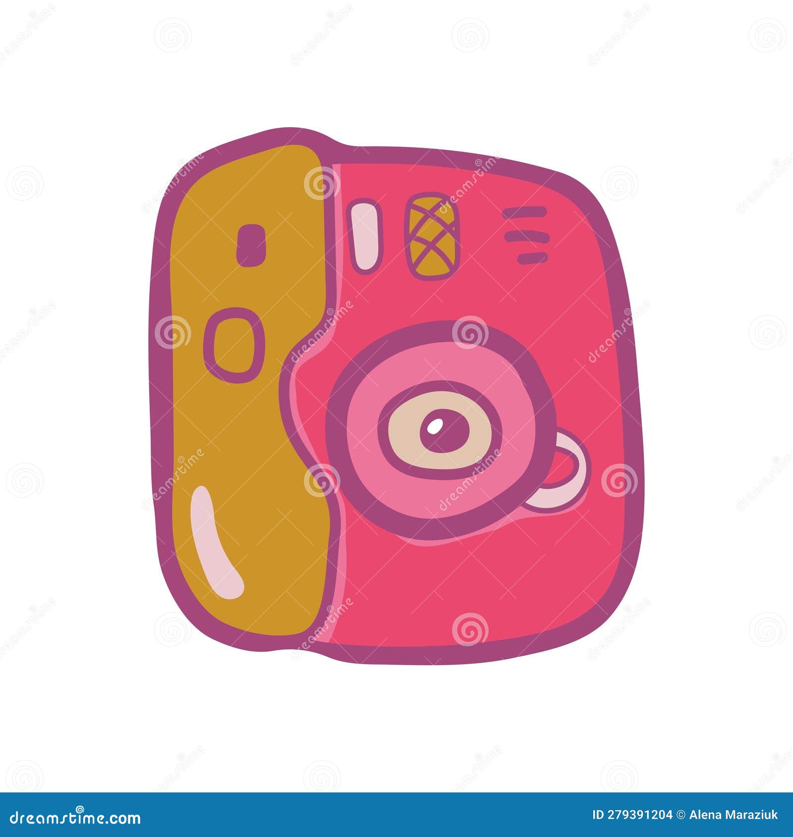 Camera Doodle Illustration Isolated on a White Background. Camera Icon ...