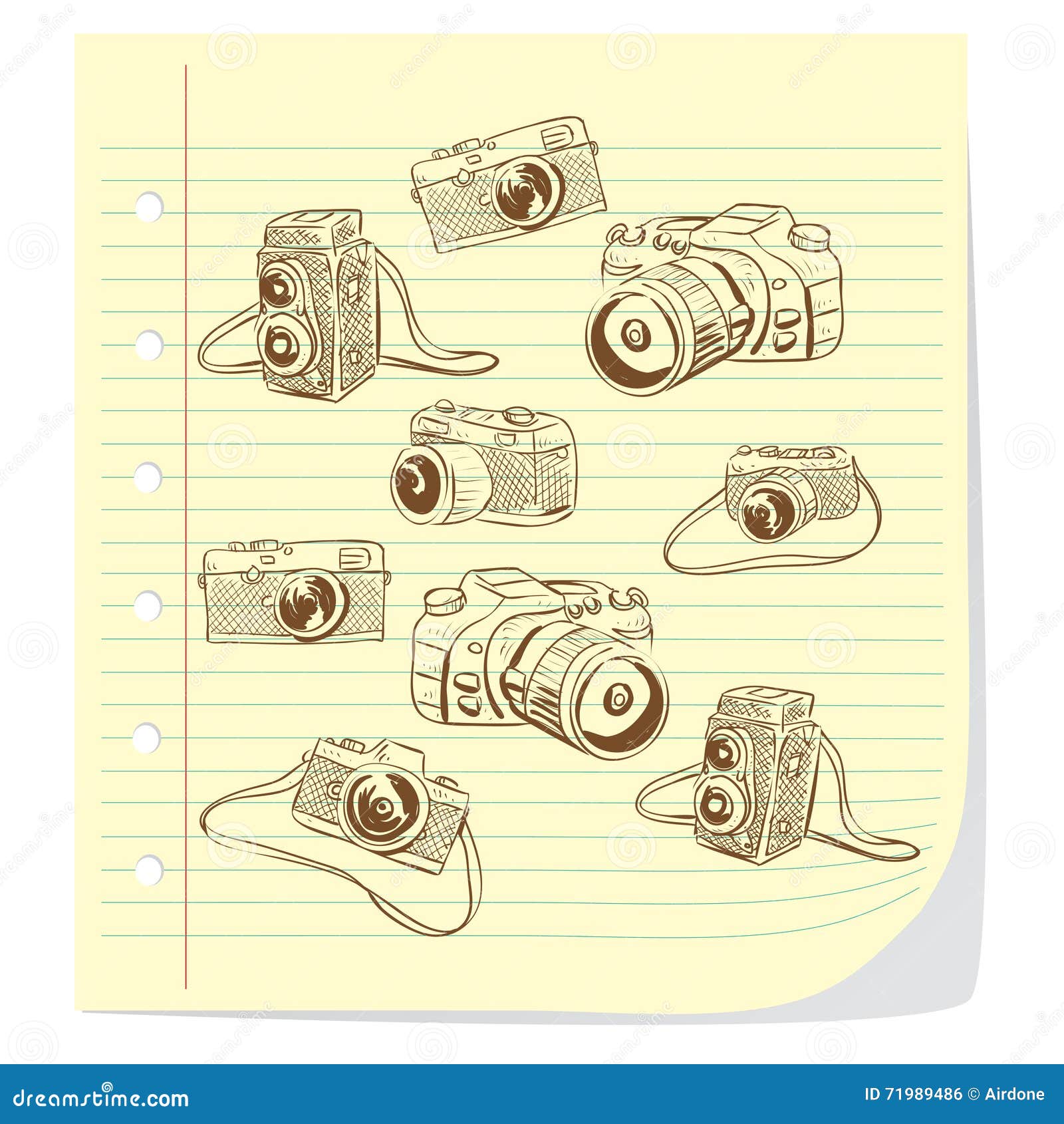 Camera Doodle Illustration stock vector. Illustration of drawing - 71989486