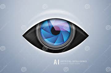 Camera Eye of Artificial Intelligence, Concept Art. Technology Future ...
