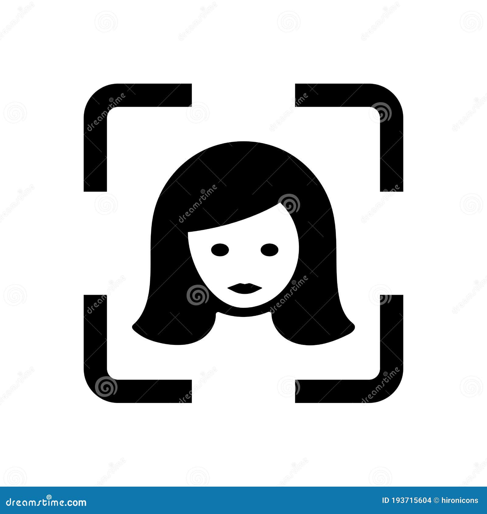 Set Of Face Detection Line Icons. Id Verification, Fingerprint, Face ...