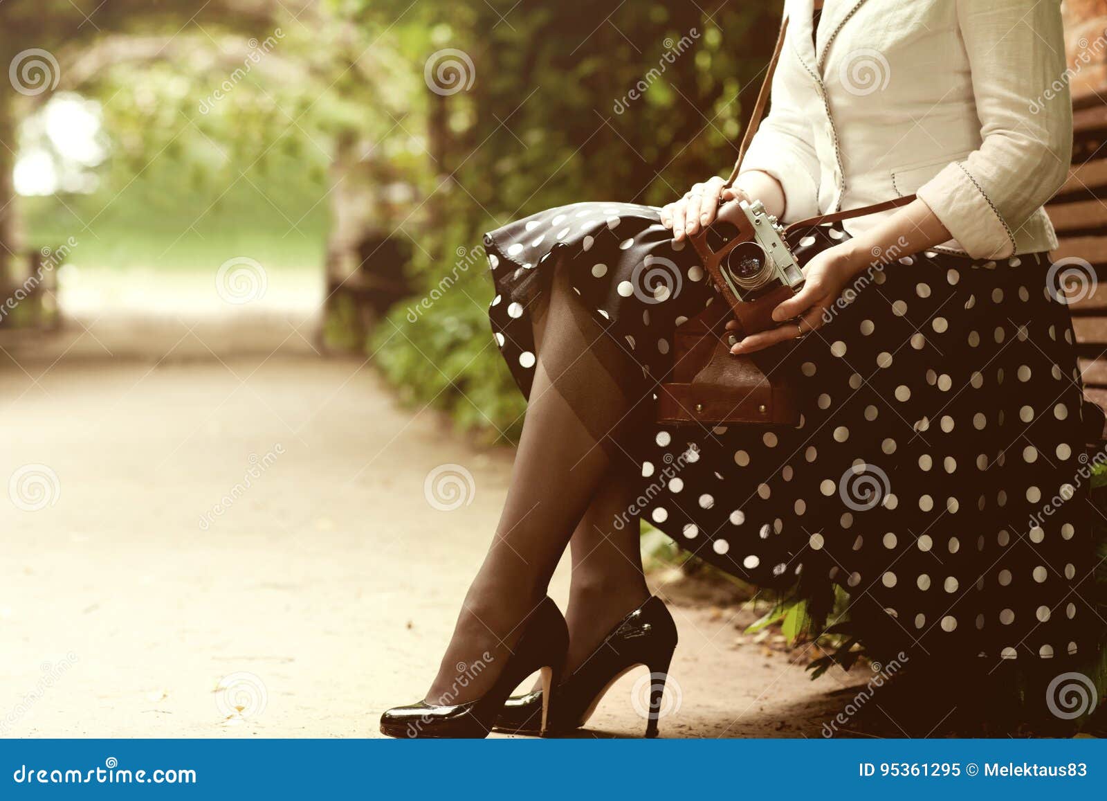 Camera and female legs stock image. Image of body, oldstyle - 95361295