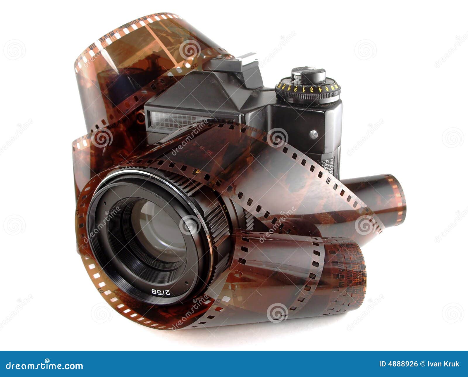 Camera and film stock photo. Image of device, isolated - 4888926