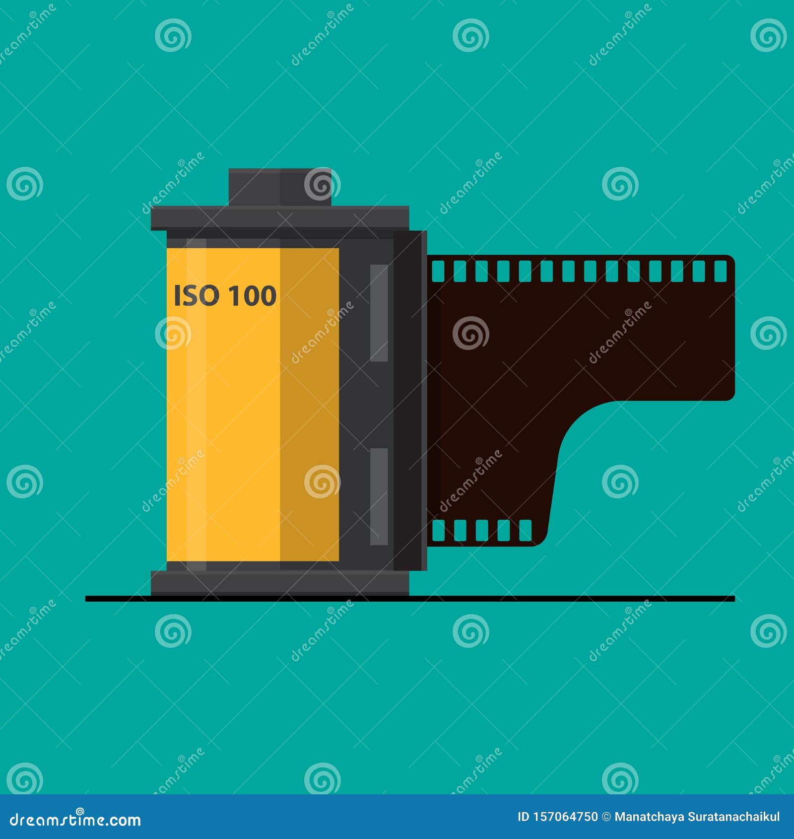 Camera film roll. stock illustration. Illustration of camera - 157064750