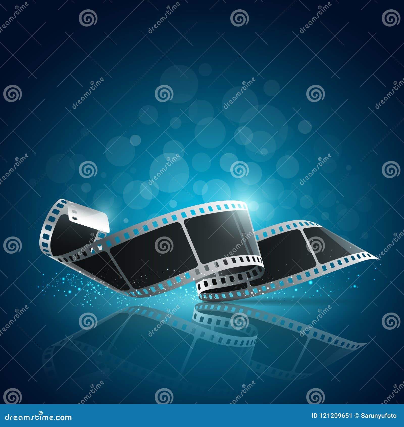 Camera Film Roll Design on Blue Background Stock Vector - Illustration ...
