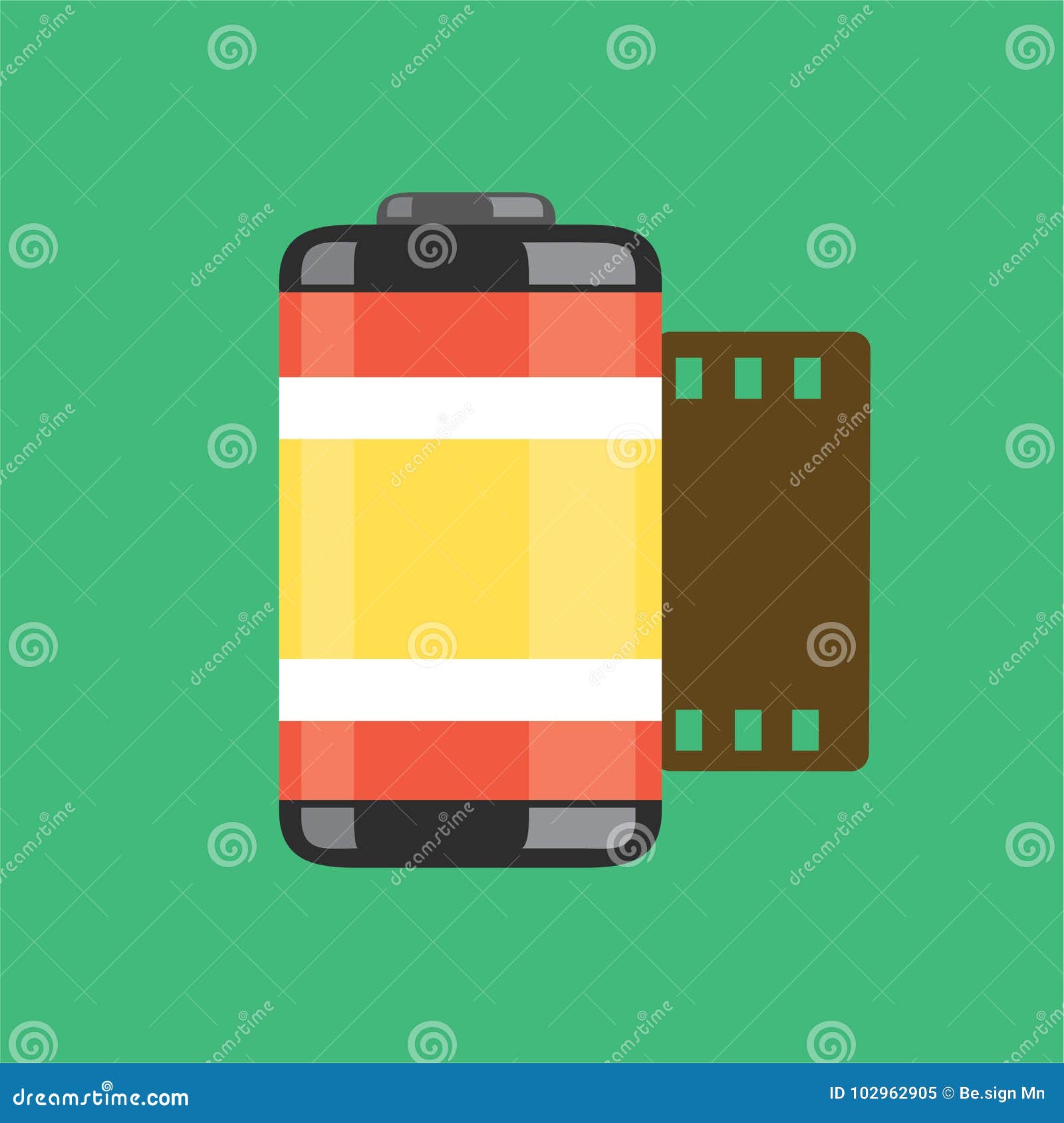 Camera Film Roll. Flat Design. Vector Illustration. Stock Illustration ...