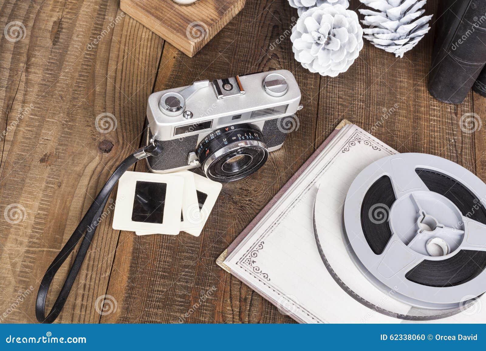 Camera and Film Roll stock photo. Image of camera, aged - 62338060