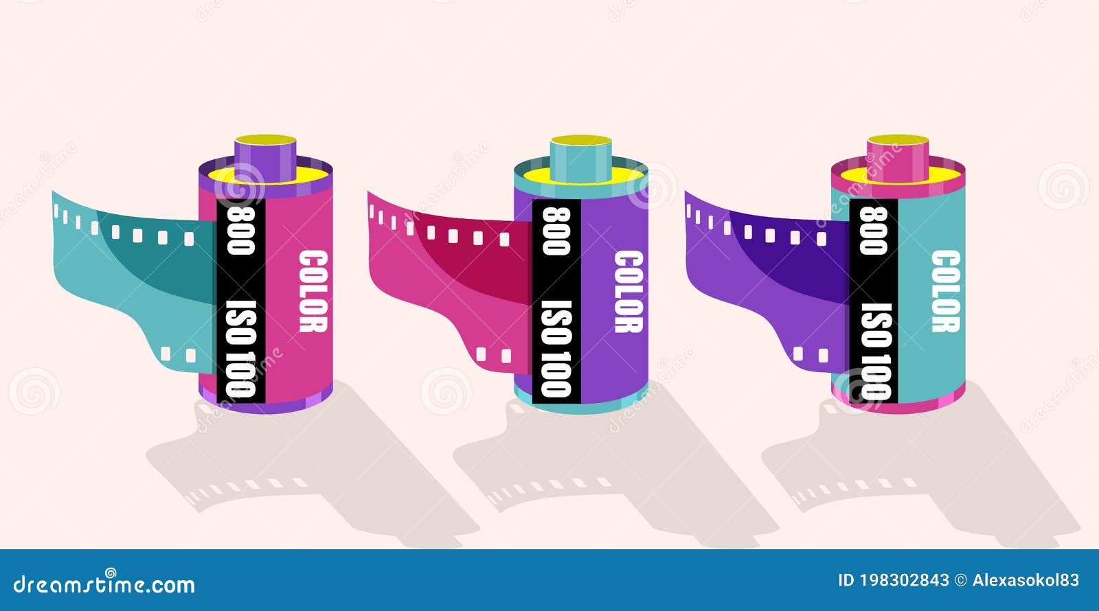 Camera Film Roll. Vector Illustration Stock Vector - Illustration of ...