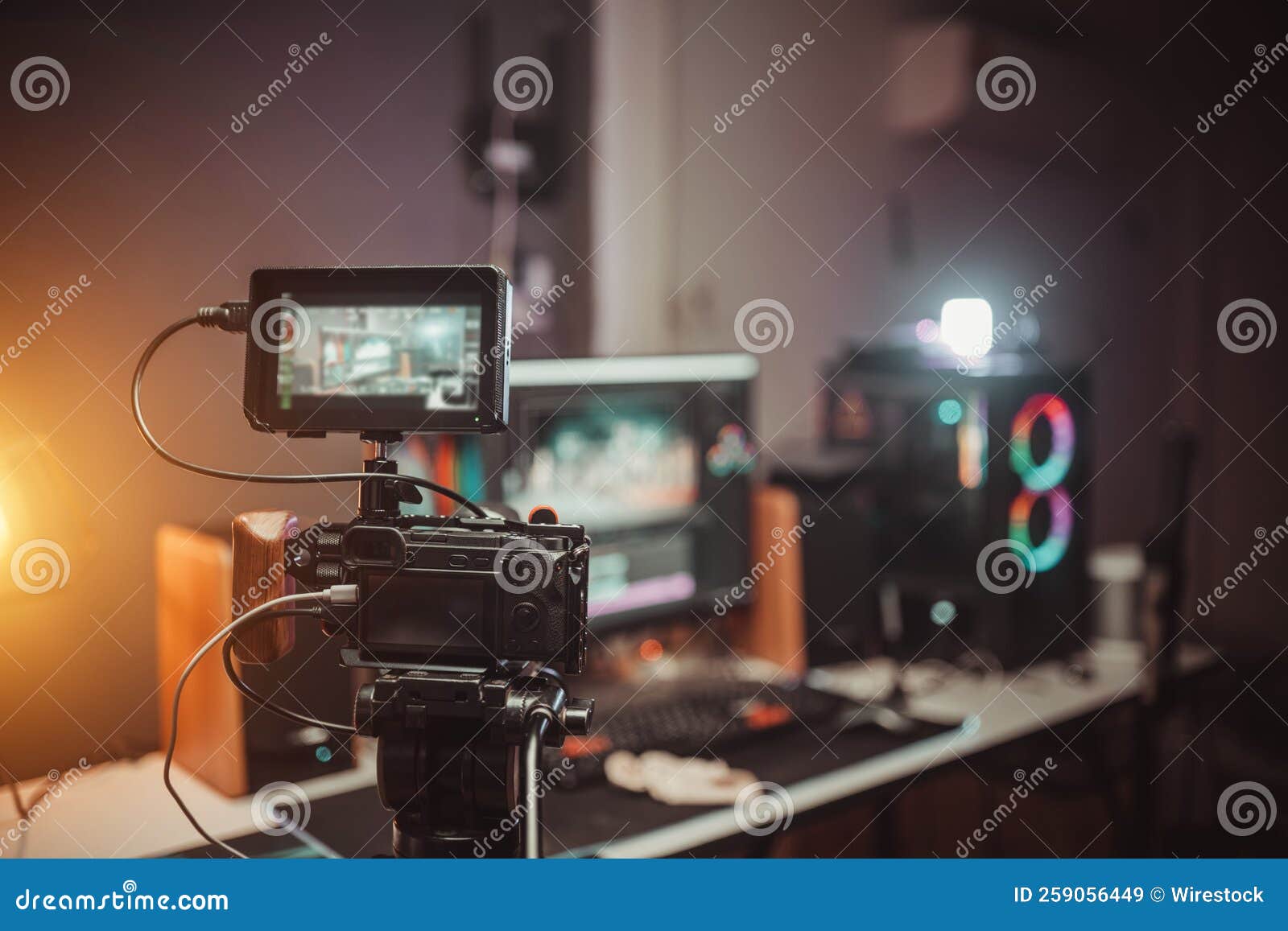 Camera Film Set on the Tripod Gear of Cinematography Stock Image ...