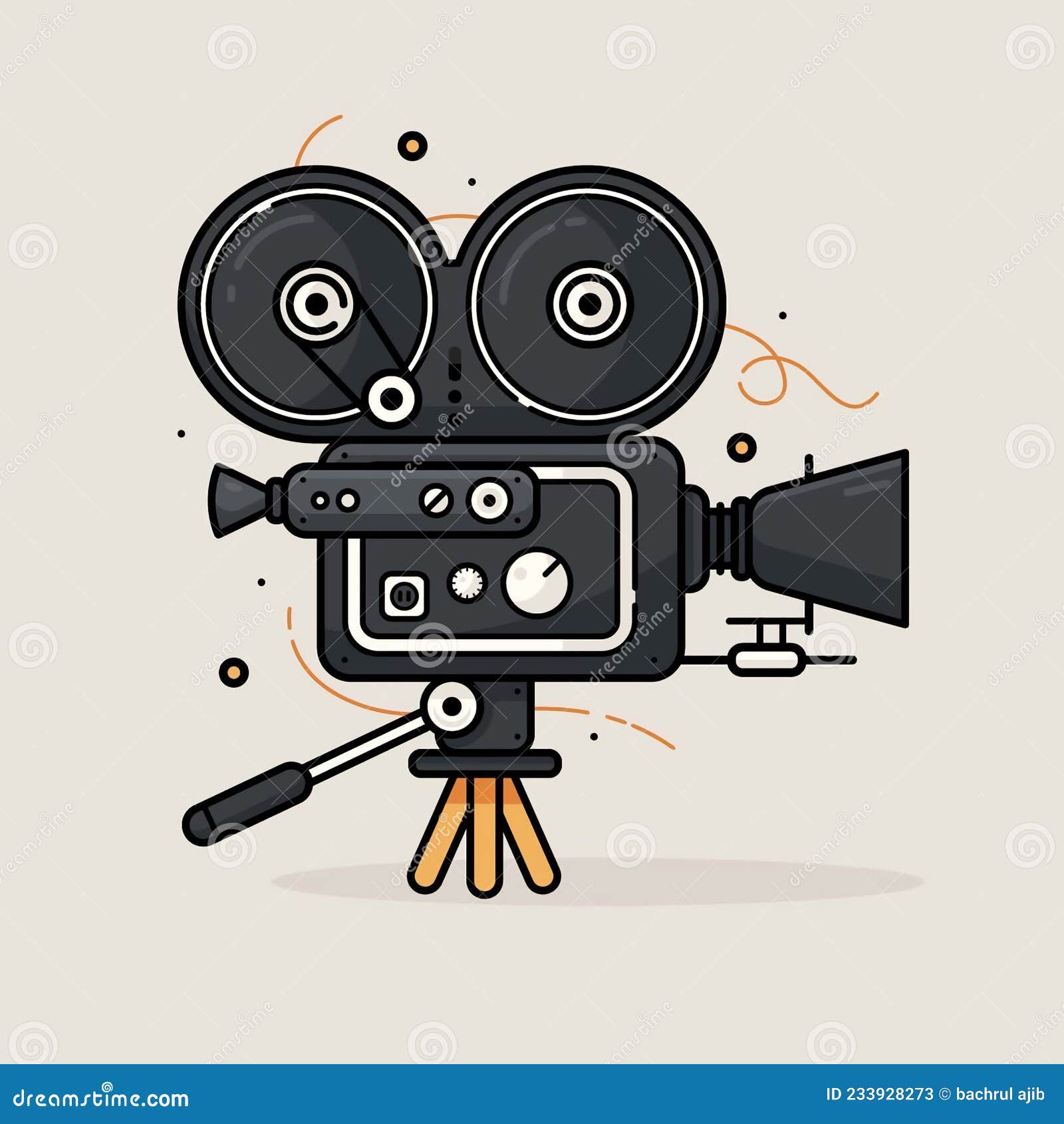 Camera for Film from Side View Illustration Stock Illustration ...
