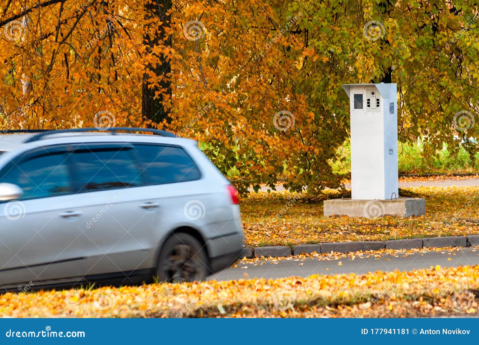 Camera for Fixing the Speed Mode and Passing Car. Motion Blur Stock ...