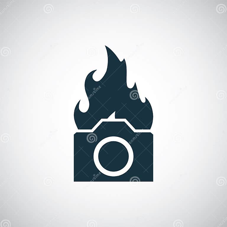 Camera Flame Icon for Web and Stock Vector - Illustration of camera ...