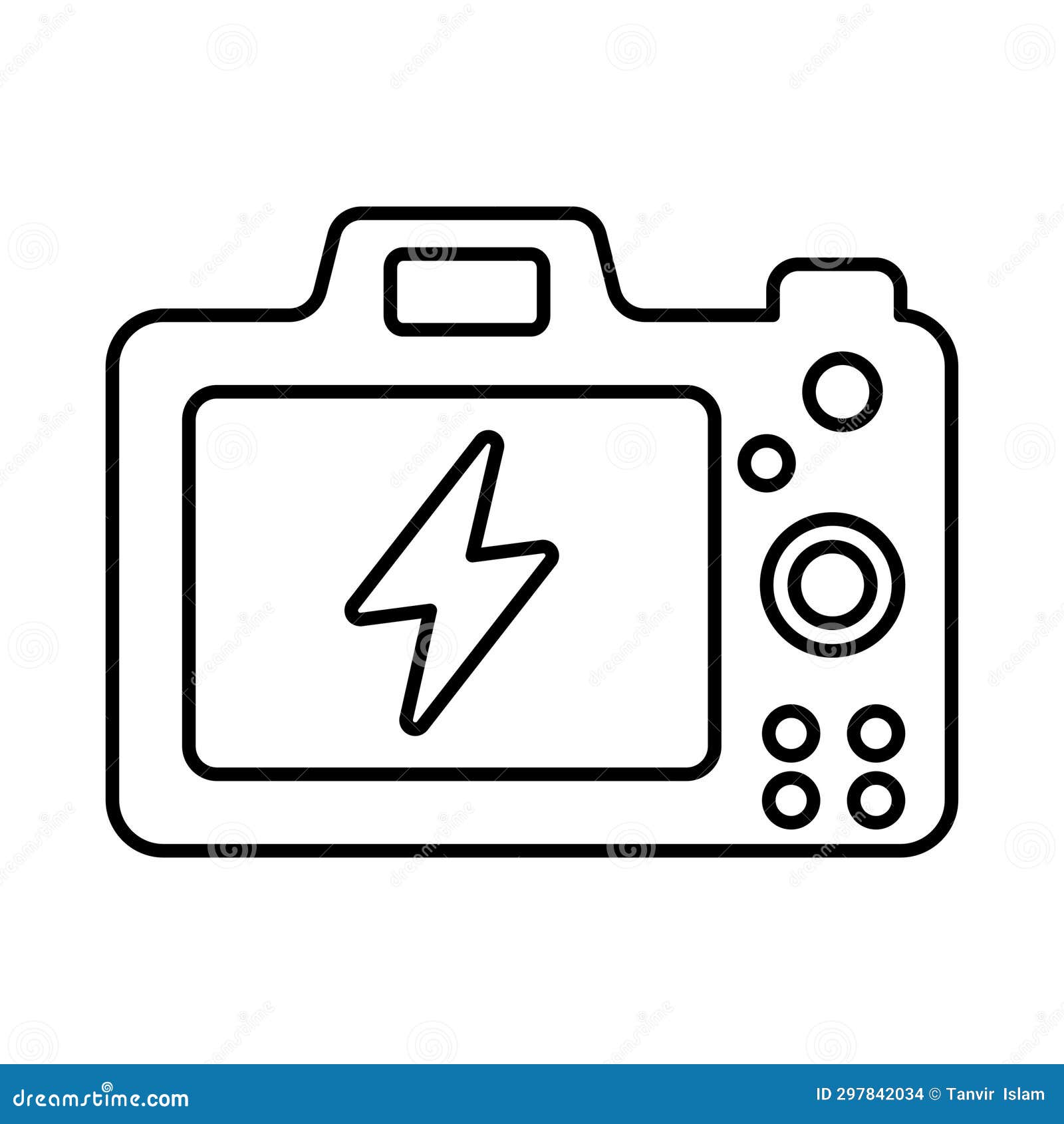 Camera Flash on Icon in Outline Style Stock Vector - Illustration of ...