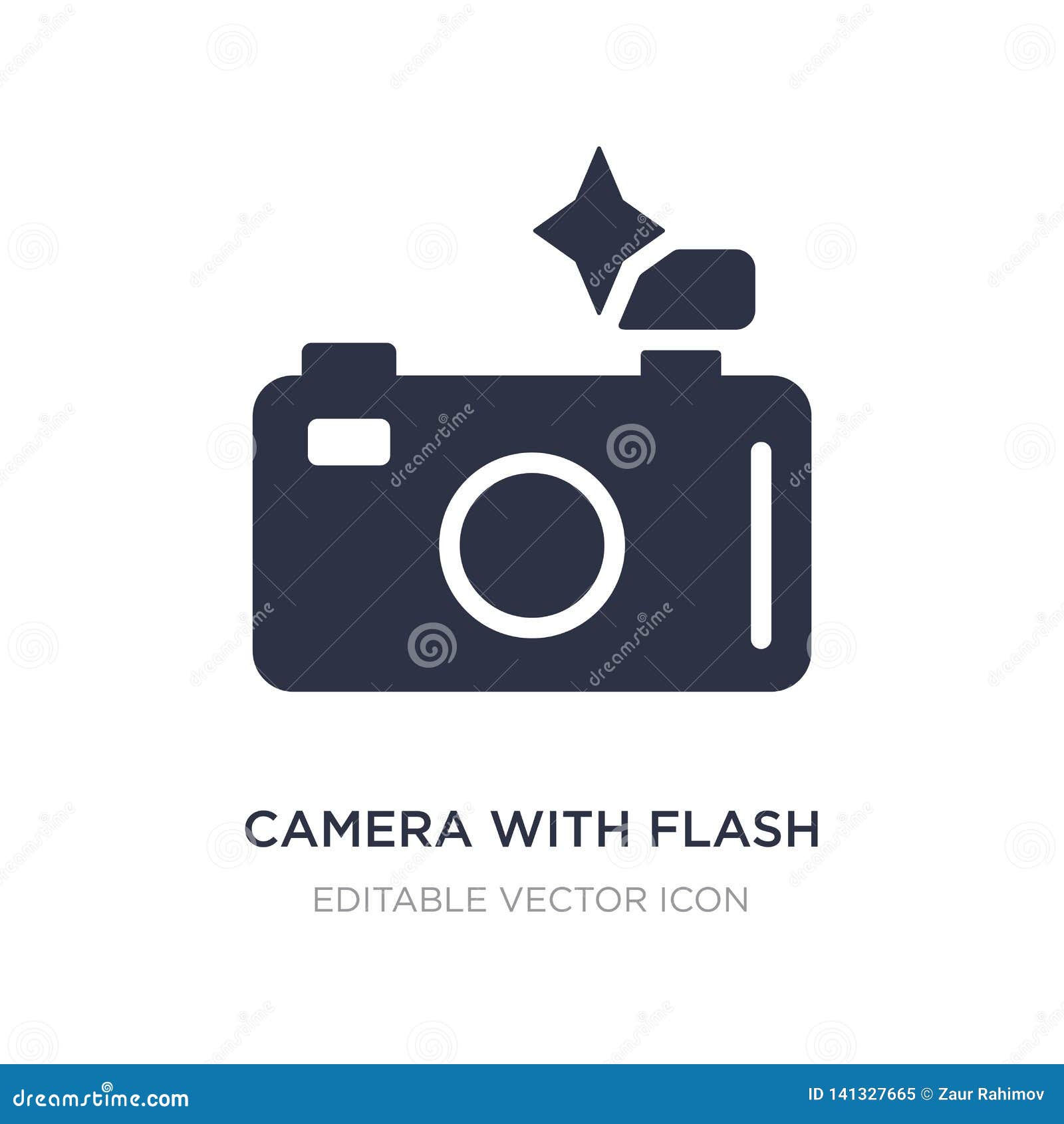 Camera with Flash Icon on White Background. Simple Element Illustration ...