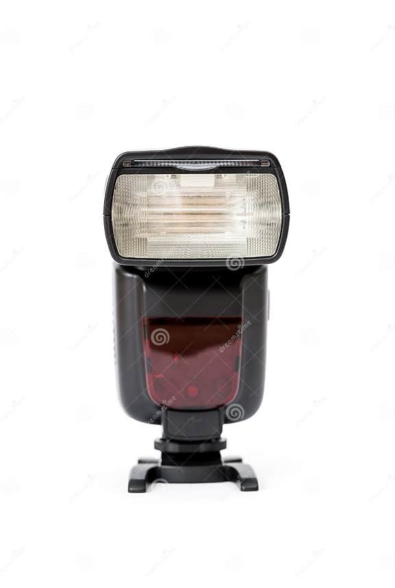Camera Flash Isolated on White Stock Image - Image of camera, exposure ...