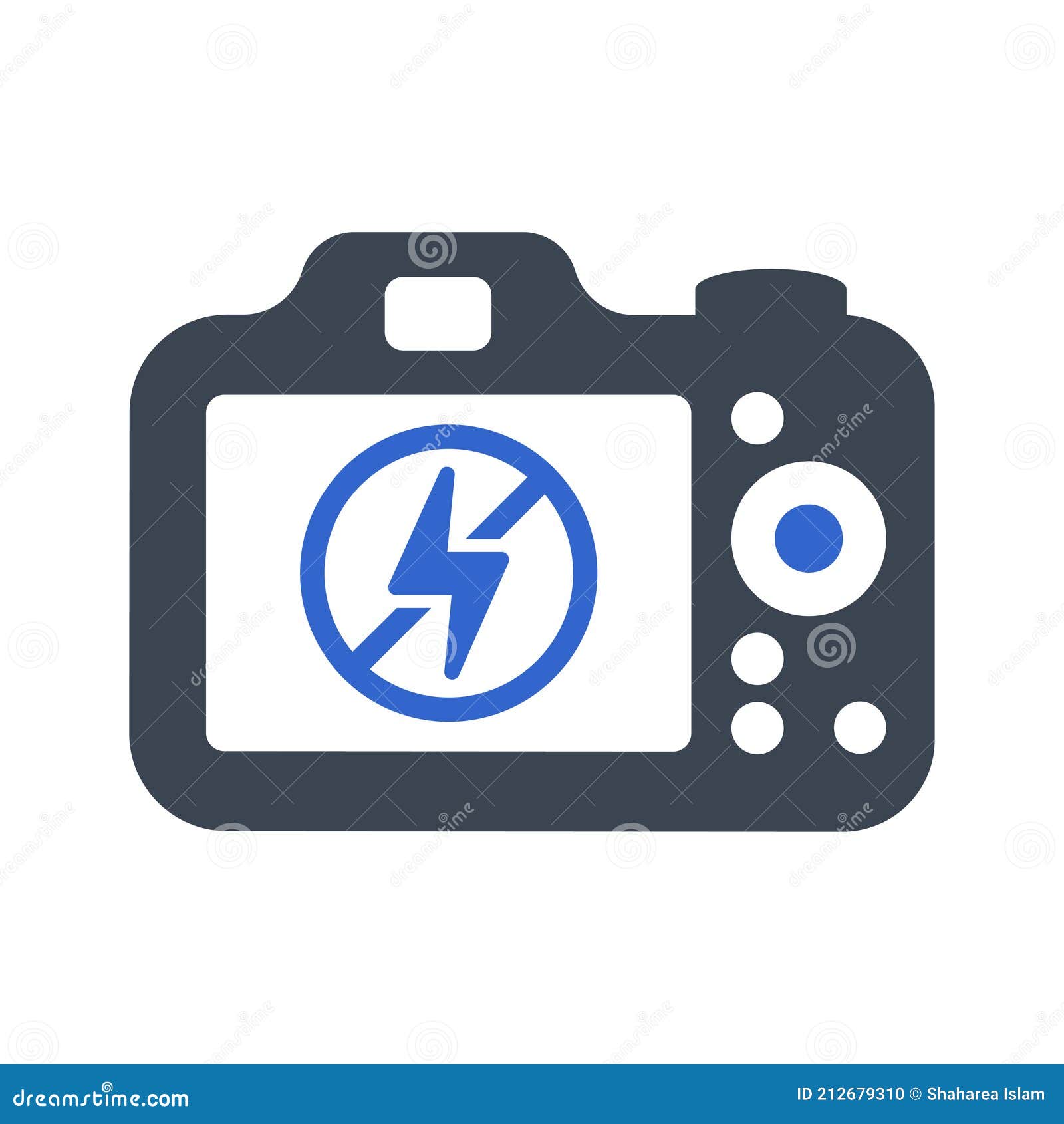 Camera flash off icon stock vector. Illustration of beautiful - 212679310