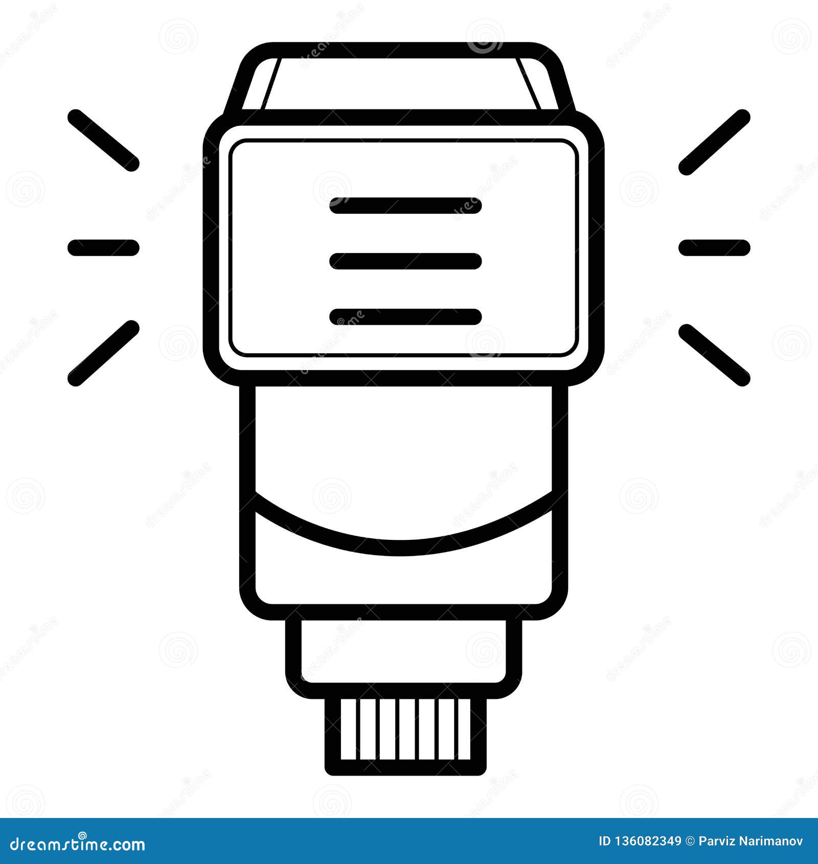 Camera flash rounded icon stock illustration. Illustration of allowed ...