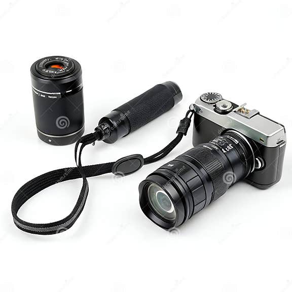 "Camera and Flashlight Stock Illustration - Illustration of night ...