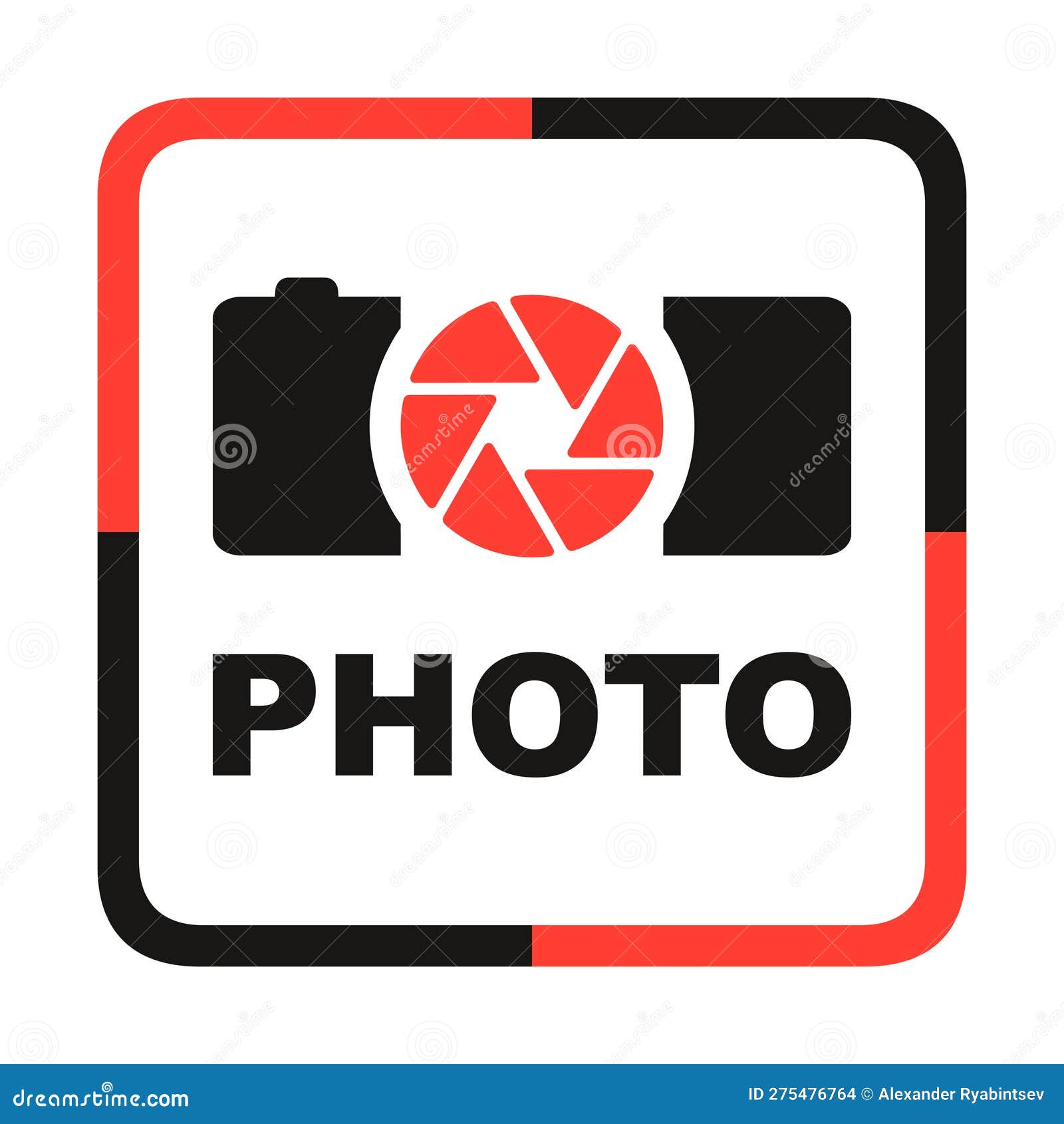 Camera Vector Icon. Photography Emblem. Camera with Square Frame. Stock ...