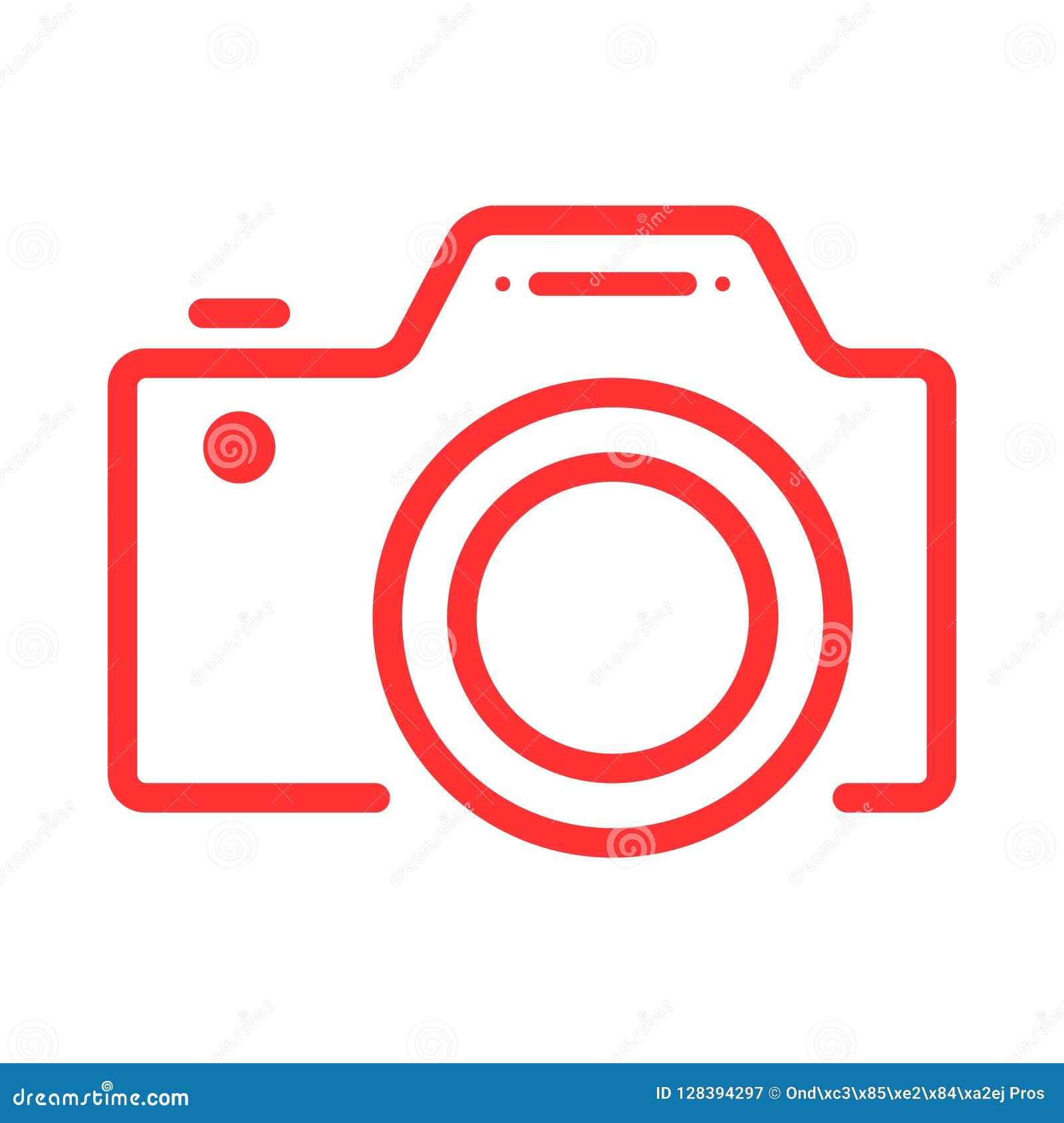 Camera Flat Web Icon with High Quality Outline Symbol. Web or Mobile ...