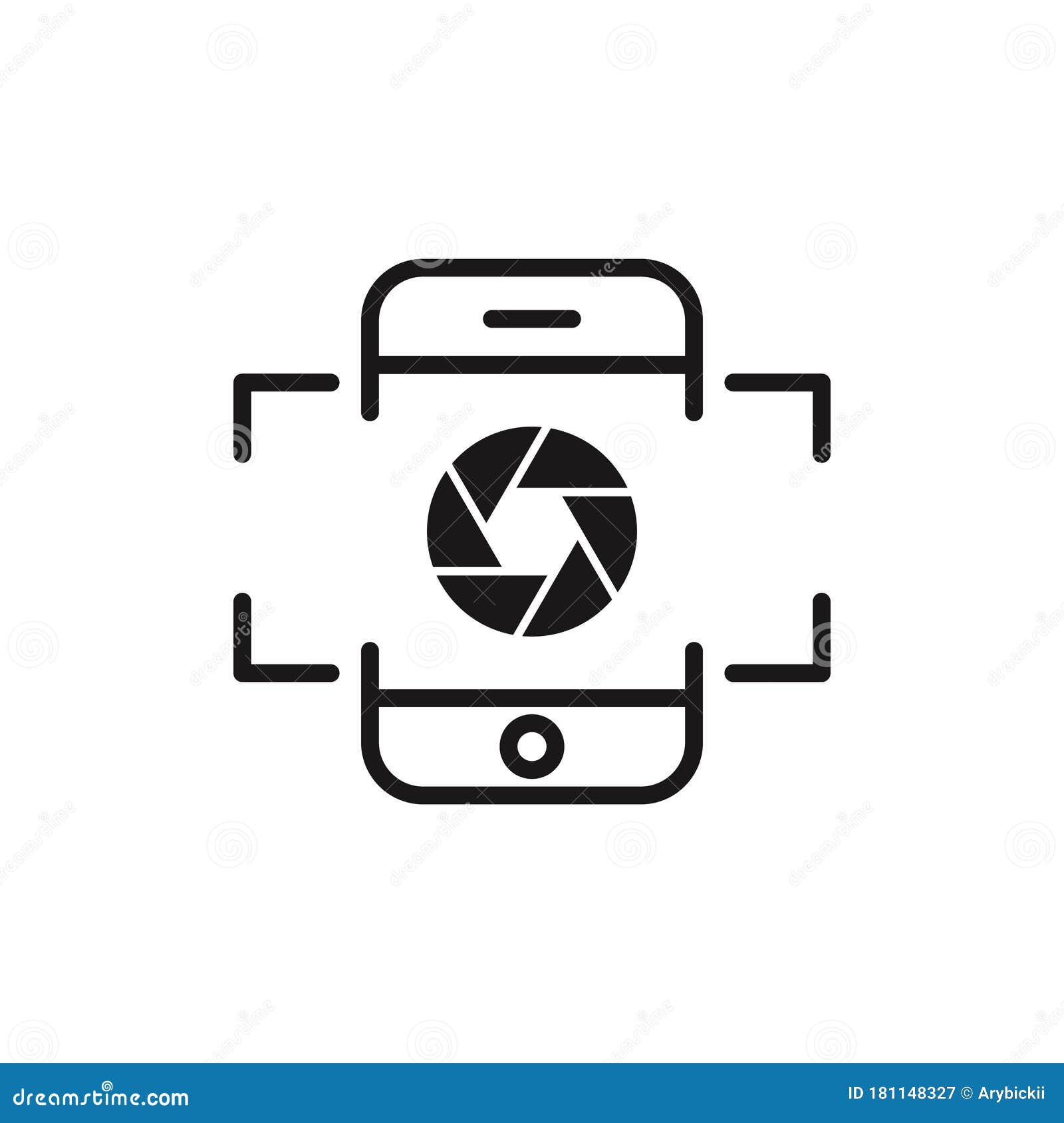 Camera Focus Line Icon. Vector Stock Vector - Illustration of camera ...
