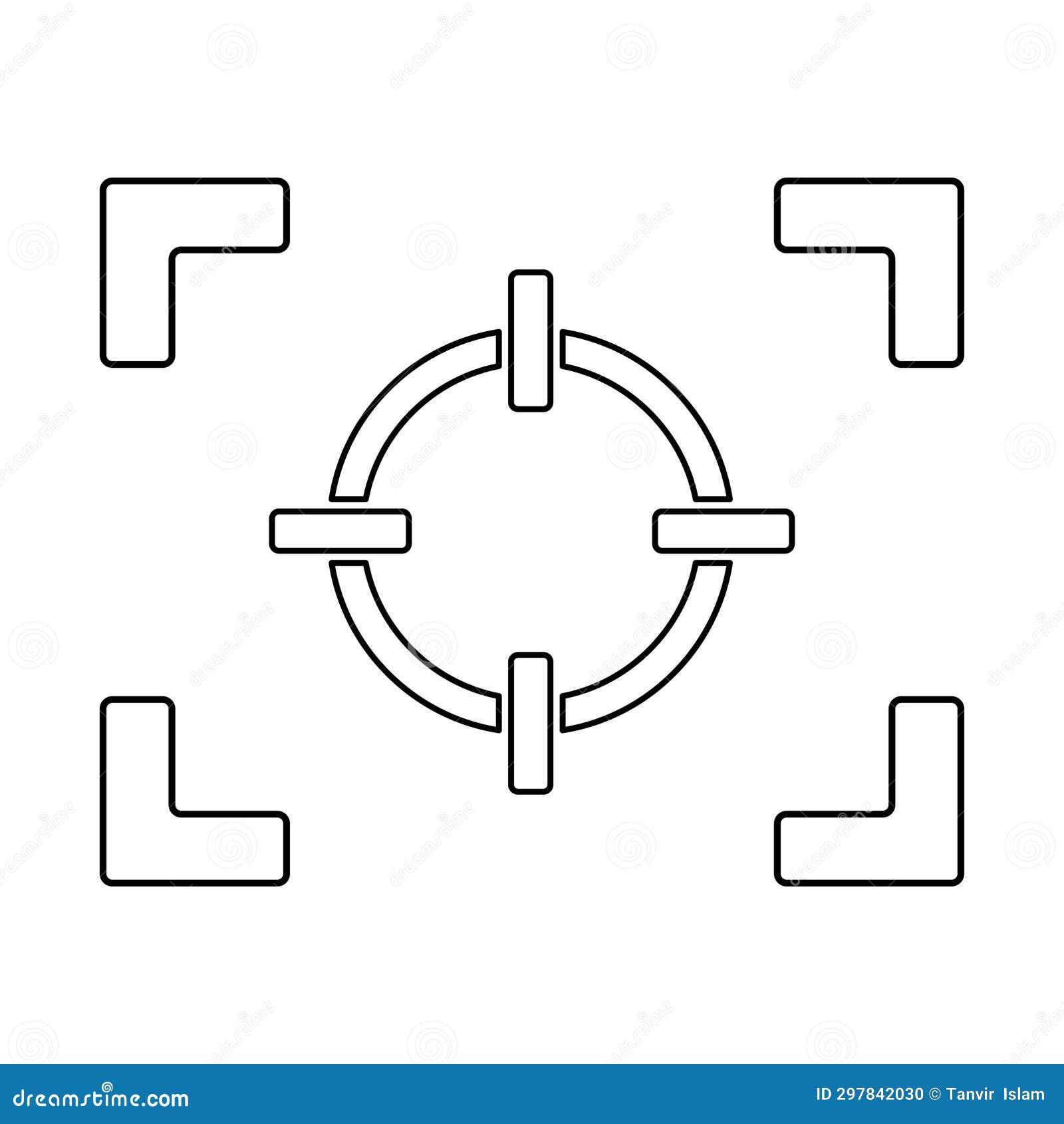 Camera Focus Point Icon in Outline Style Stock Vector - Illustration of ...