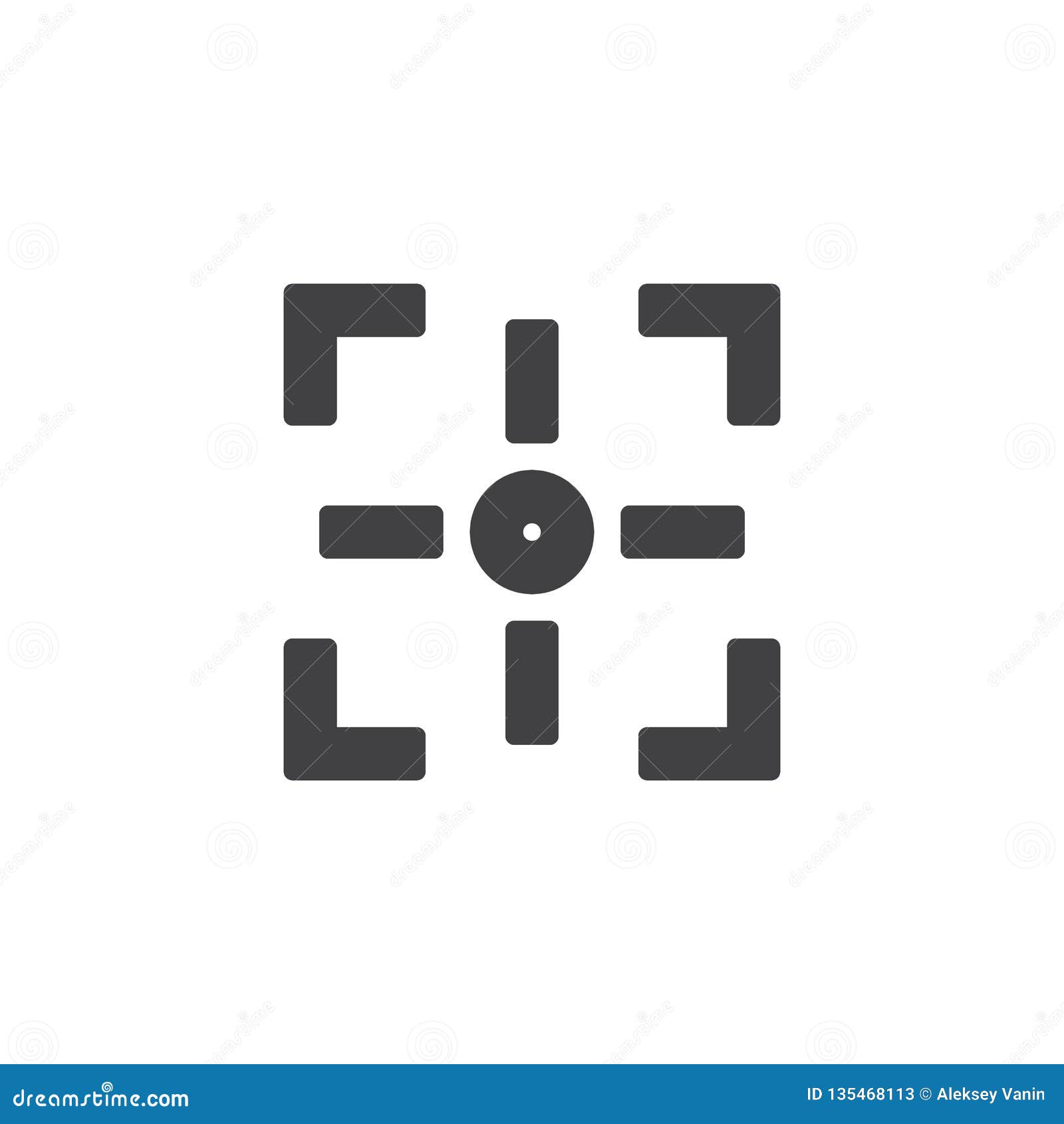 Camera Focus vector icon stock vector. Illustration of solid - 135468113