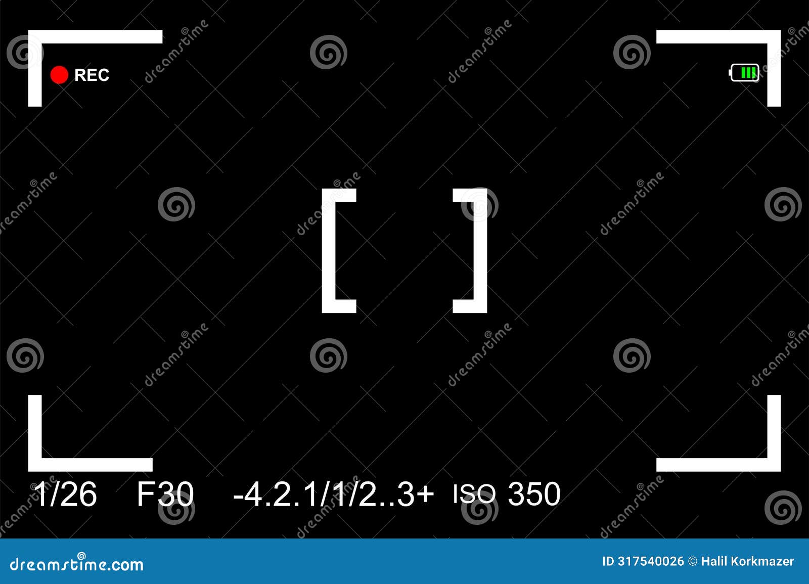 Camera Frame Viewfinder Screen of Video Recorder Video Recording Screen ...