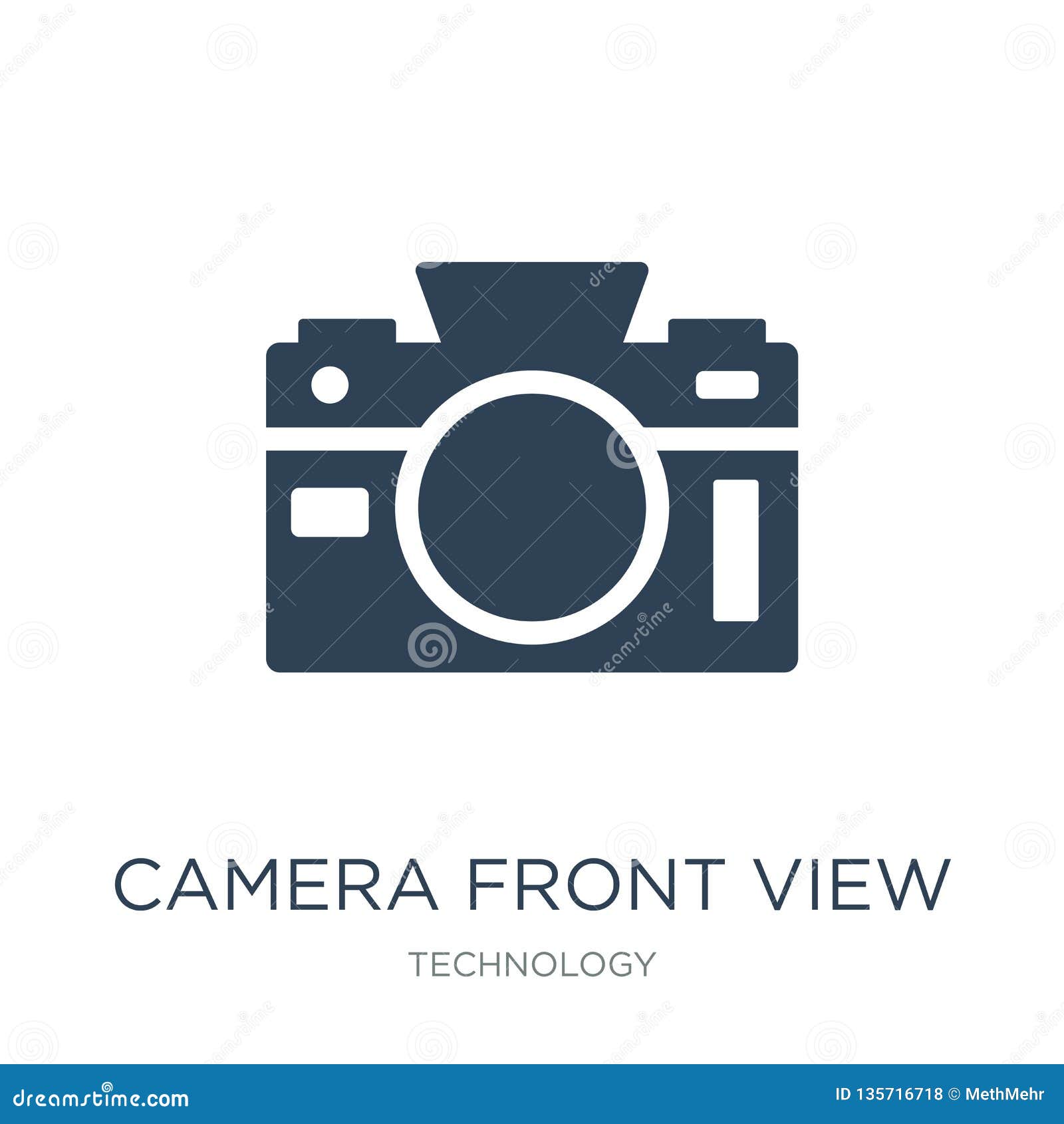 Camera Front View Icon in Trendy Design Style. Camera Front View Icon ...