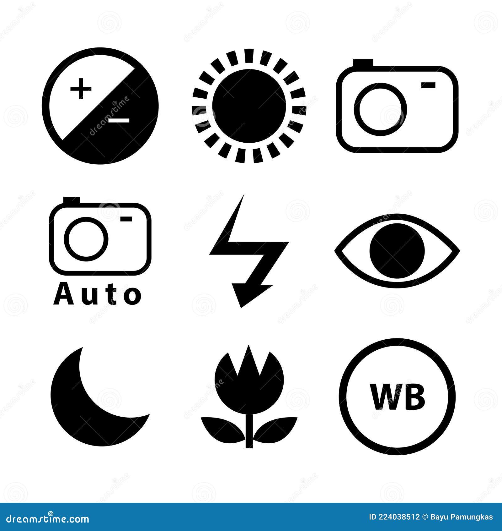 Camera Function Icon Set Vector Template. Icon Sign Element Stock ...