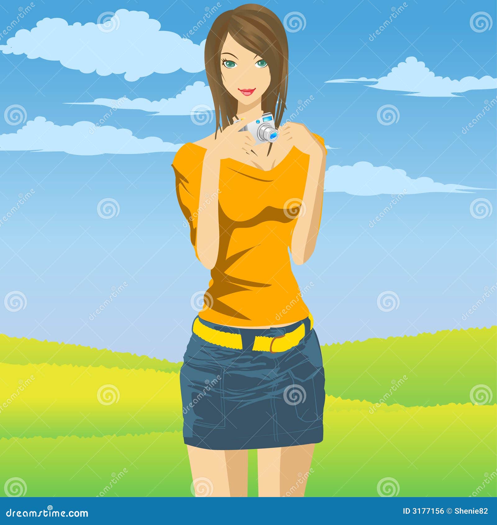 Camera Girl stock vector. Illustration of female, snap - 3177156