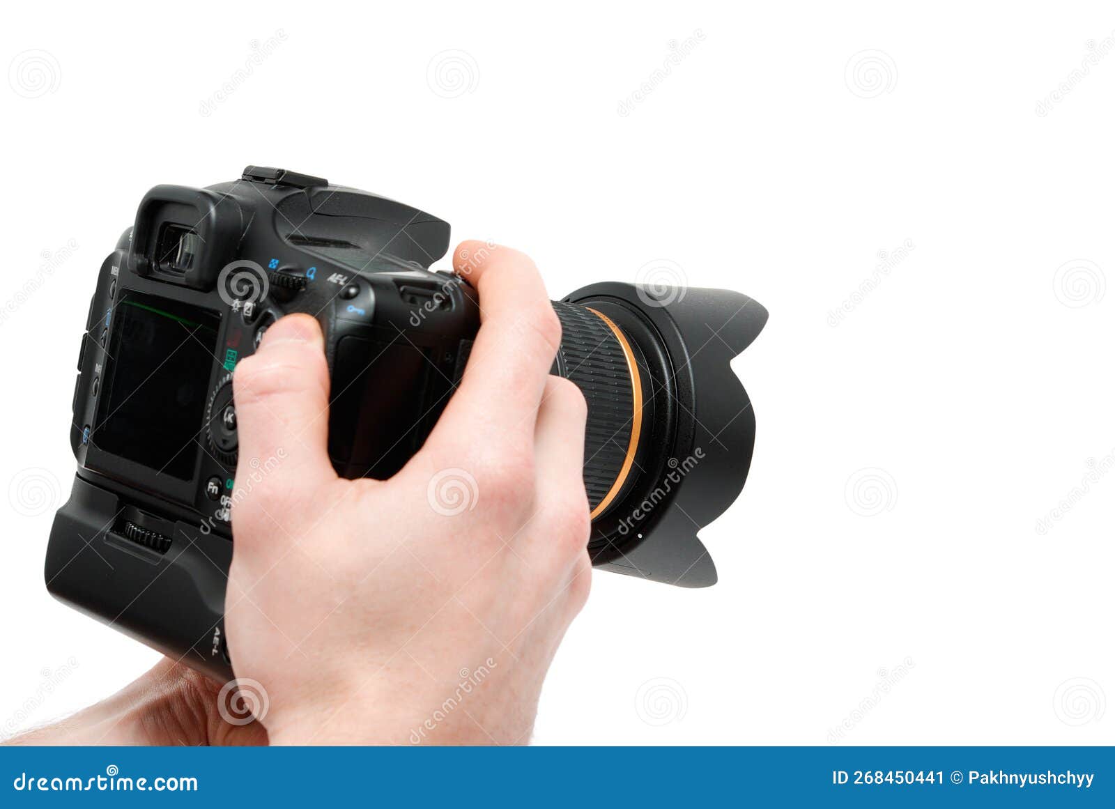 Camera in hand stock image. Image of shooting, outstretched - 268450441