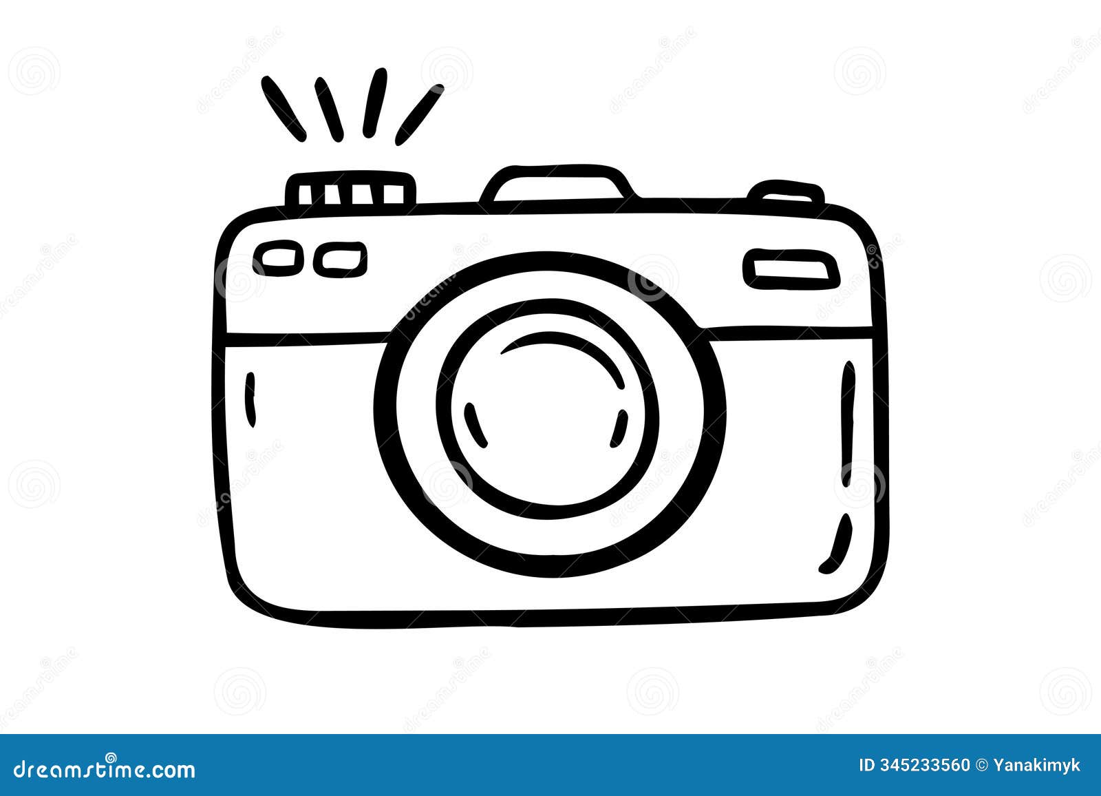 Camera Hand Drawn Doodle Isolated Icon White Background. Camera Symbol ...