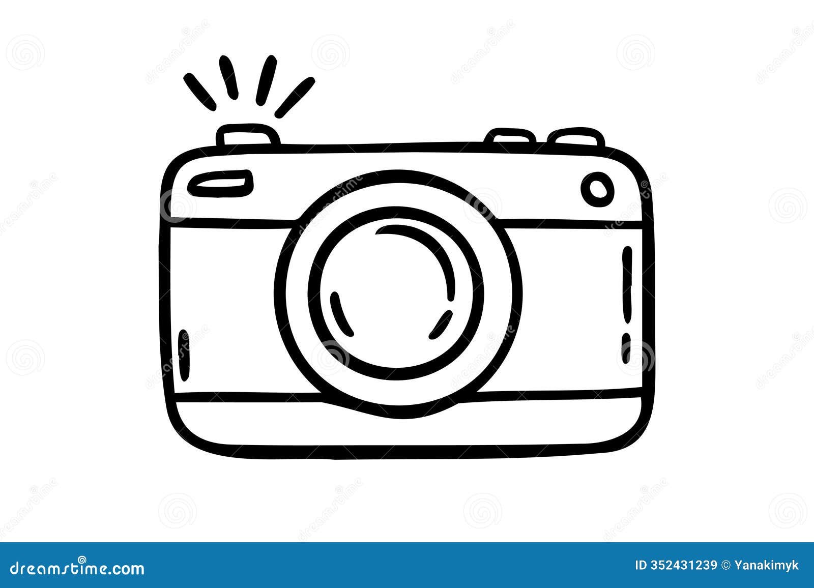 Camera Hand Drawn Doodle Isolated Icon White Background. Camera Symbol ...