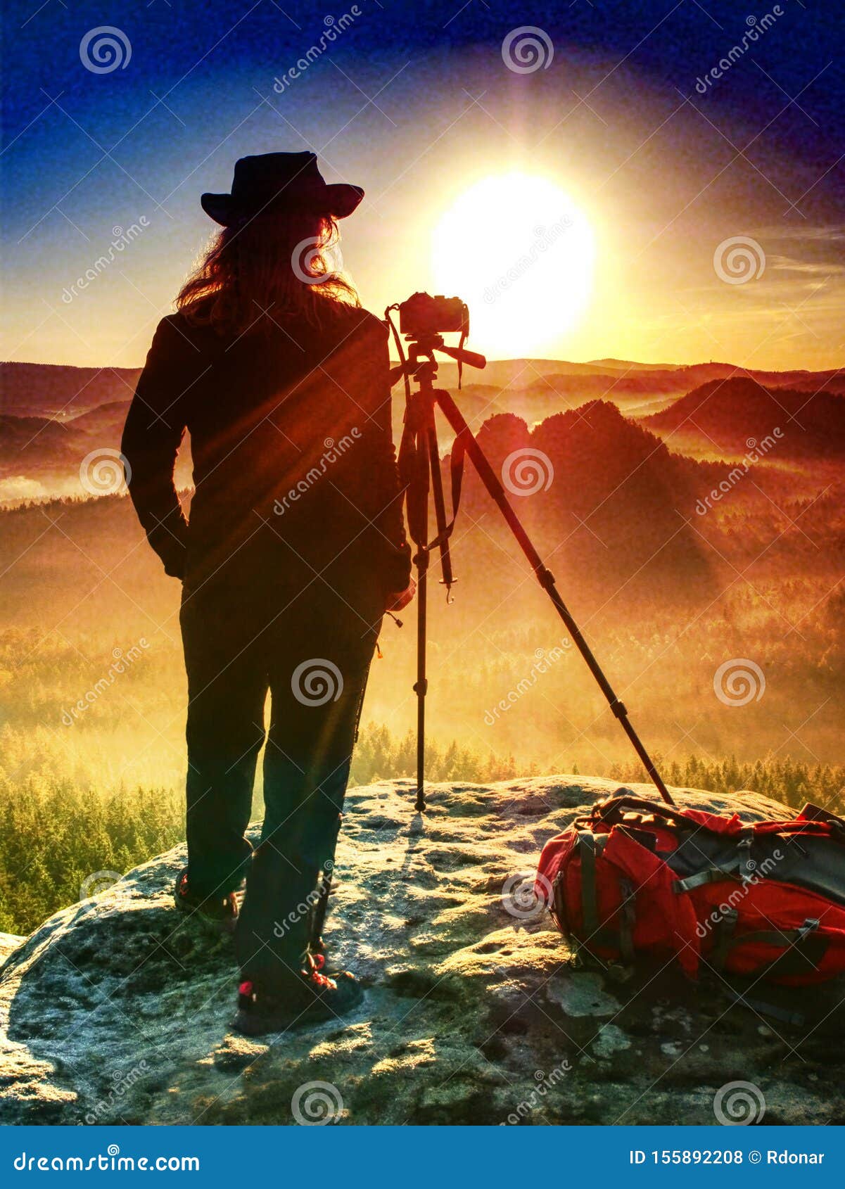 Camera in Hands of Creating Photographer. Marvelous Art Work Stock ...