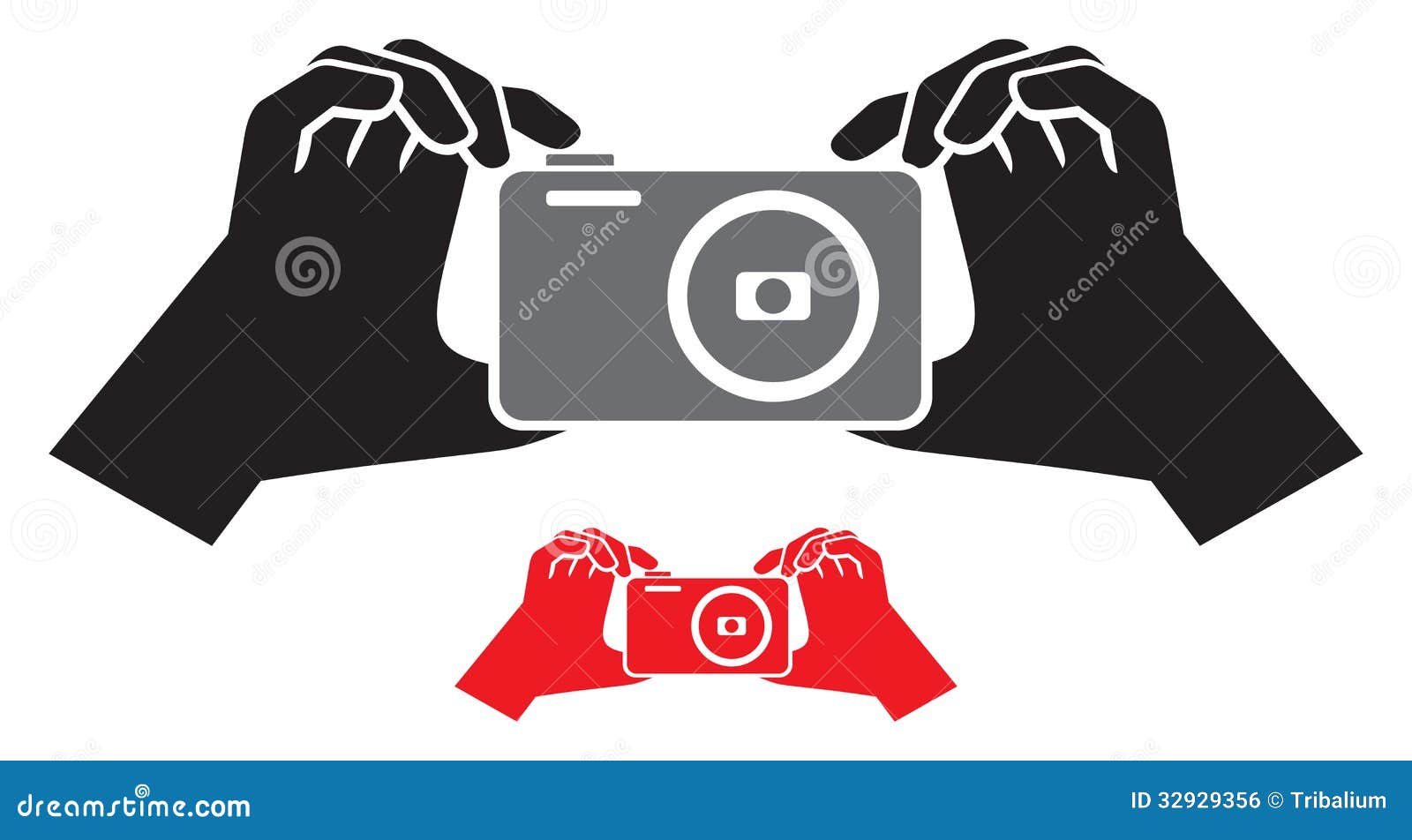 Camera in hands icon stock vector. Illustration of media - 32929356