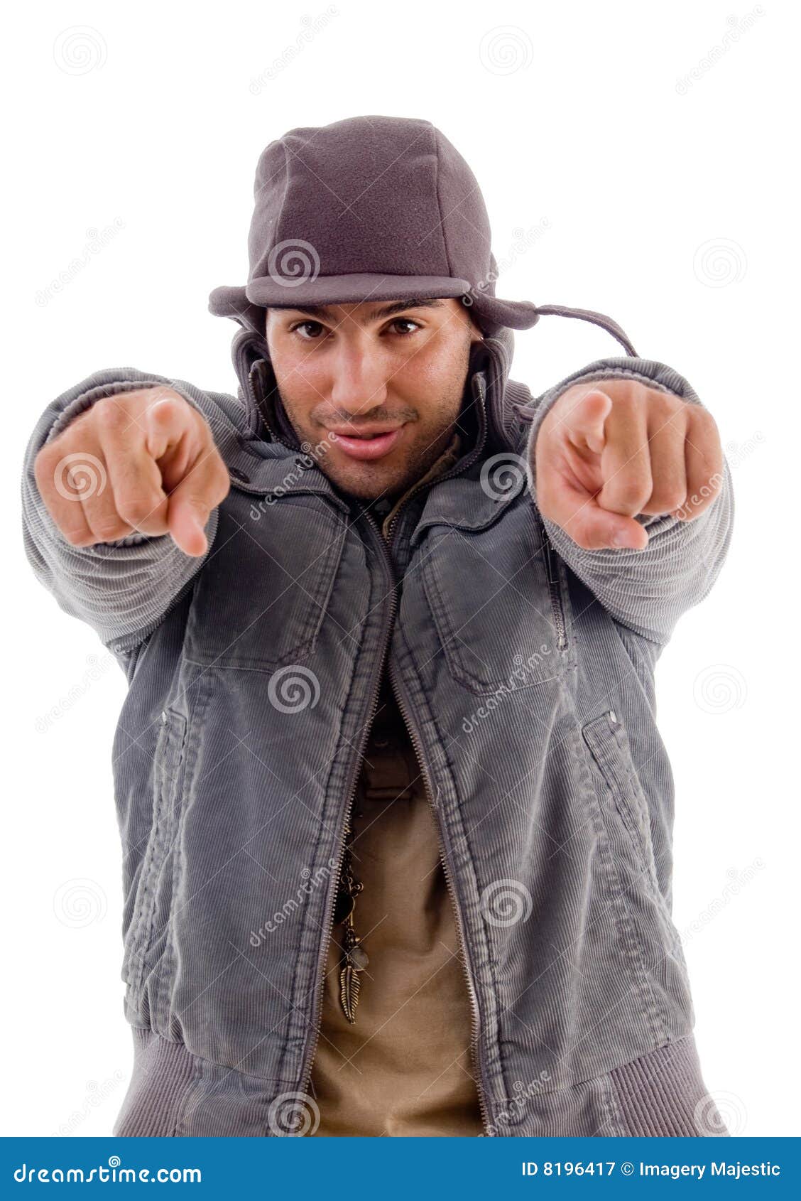 Camera Handsome Man Pointing Towards Young Στοκ Εικόνα - εικόνα από ...