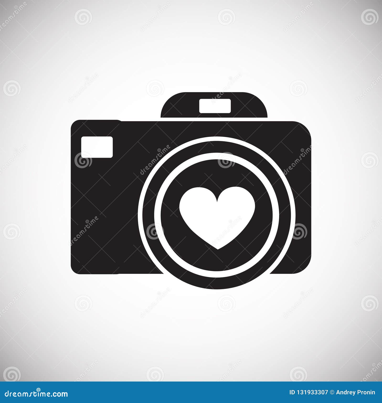 Camera with Heart on White Background Stock Vector - Illustration of ...