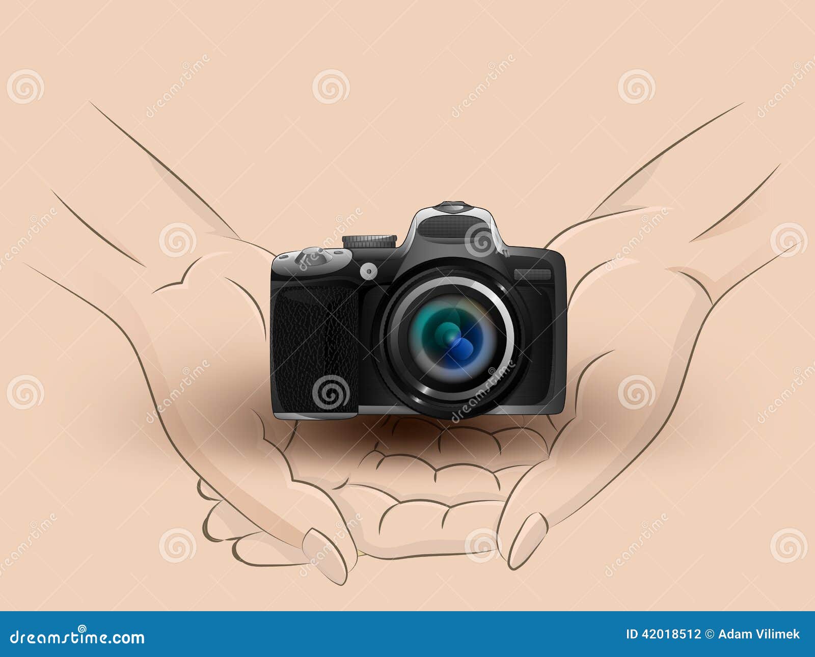 Camera Hold Two Human Hands Across Vector Stock Vector - Illustration ...