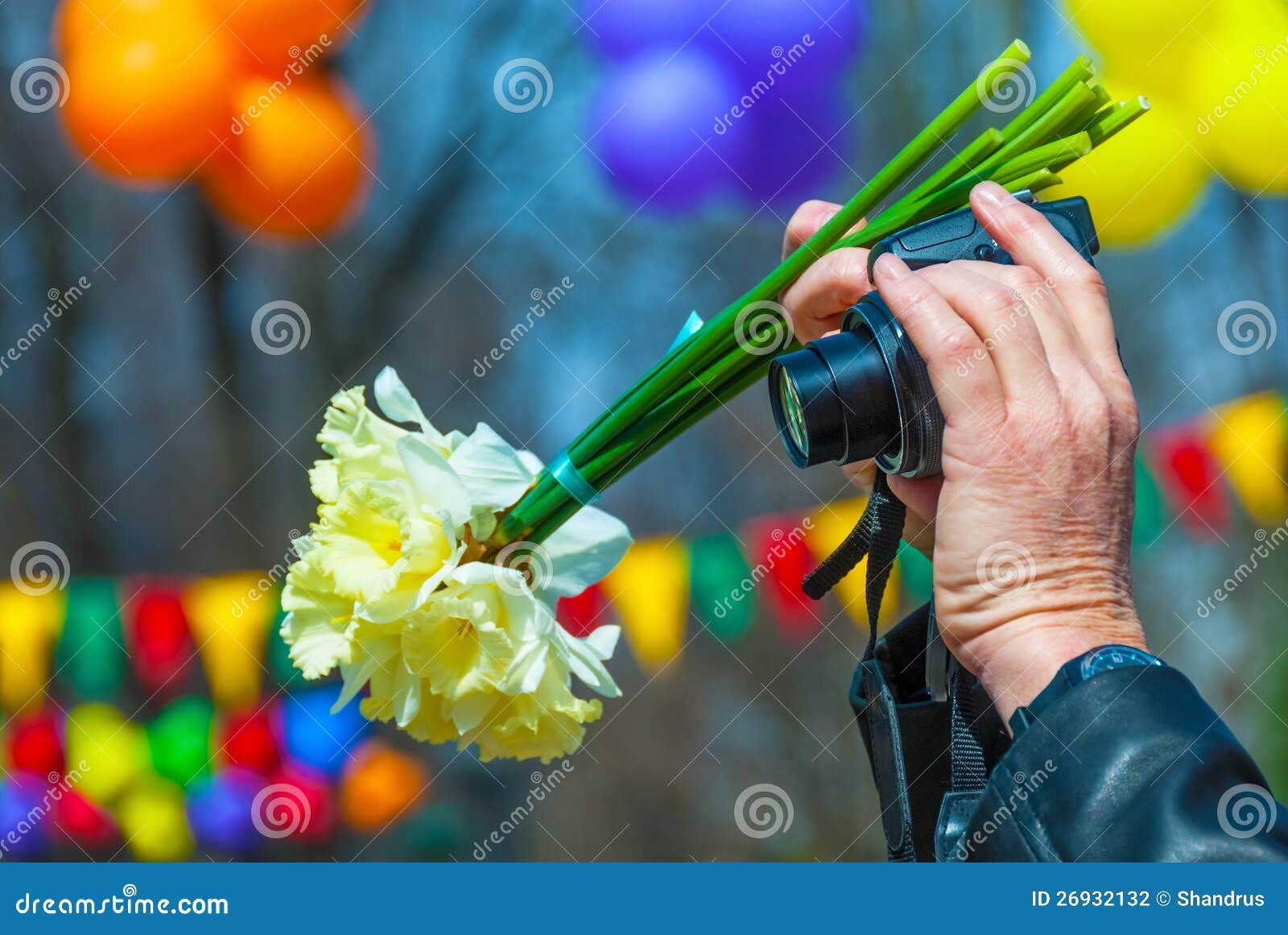 Camera holiday stock photo. Image of balls, lens, hands - 26932132
