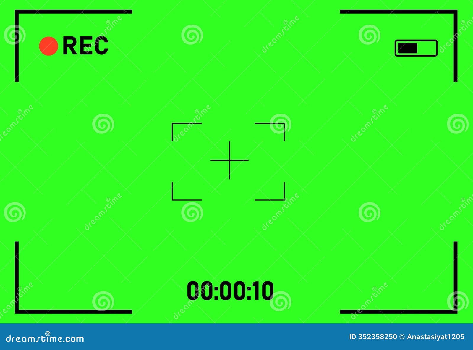 Camera Horizontal Viewfinder on Green Background Vector Illustration ...