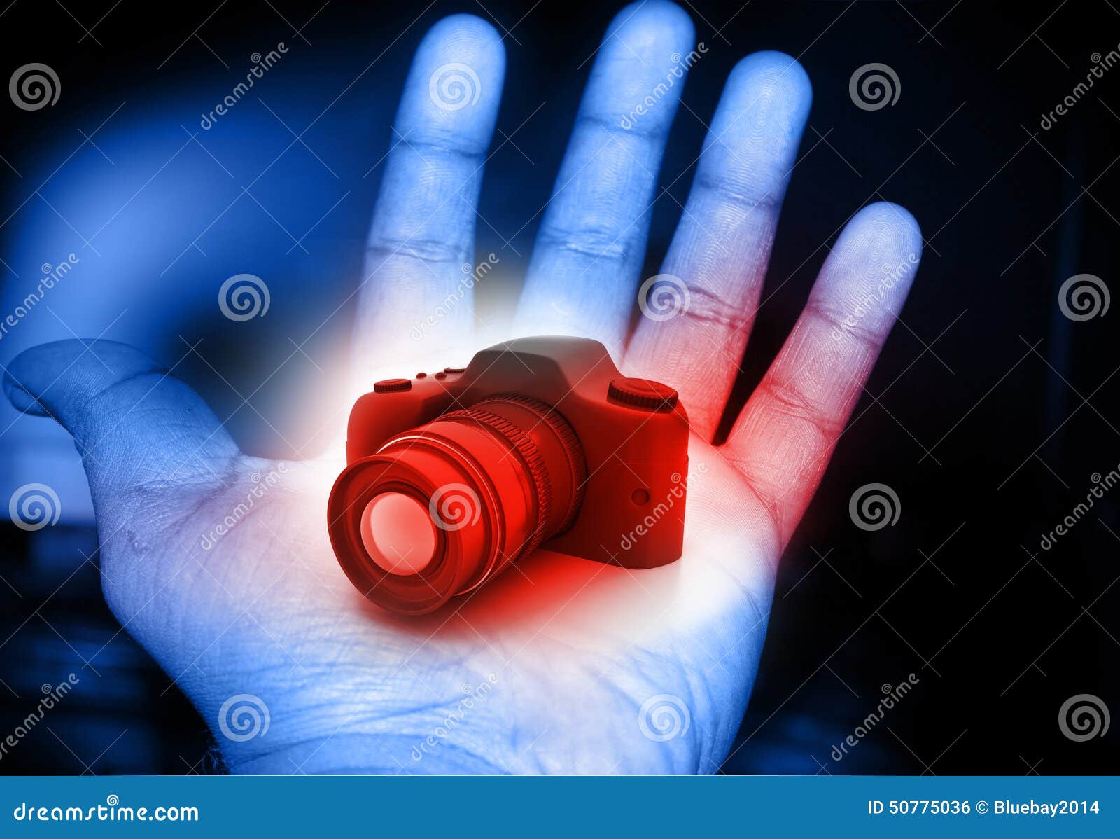 Camera in human hand stock photo. Image of technology - 50775036