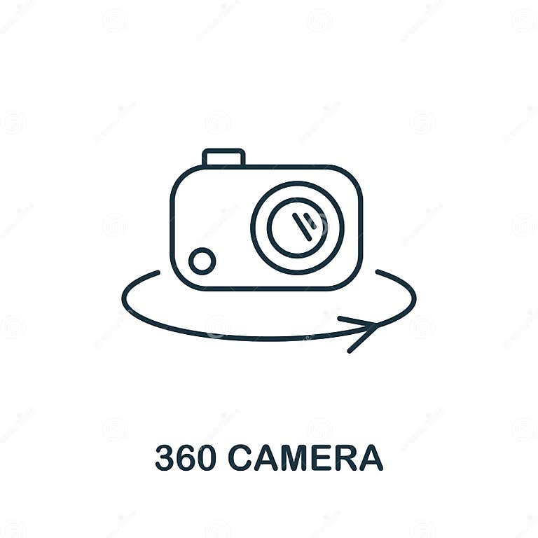 360 Camera Icon from Augmented Reality Collection. Simple Line Element ...