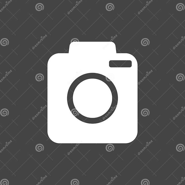 Camera Icon on Black Background Stock Vector - Illustration of digital ...
