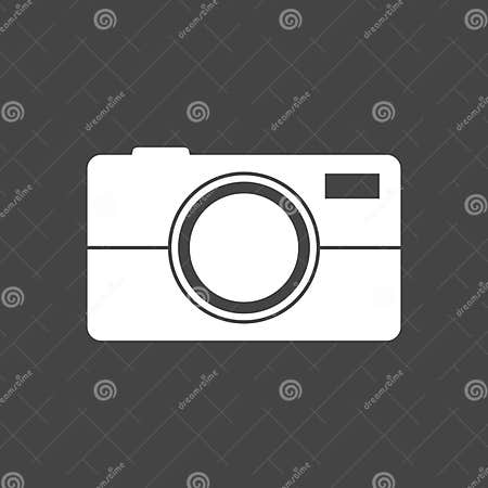 Camera Icon on Black Background. Stock Vector - Illustration of button ...
