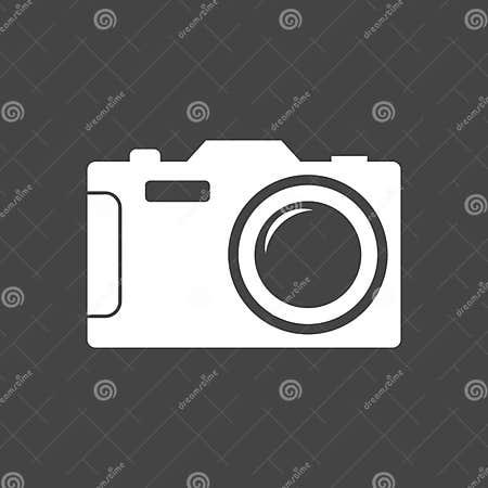 Camera Icon on Black Background. Stock Vector - Illustration of ...
