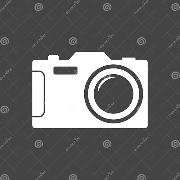 Camera Icon on Black Background. Stock Vector - Illustration of ...