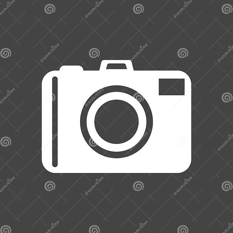 Camera Icon on Black Background. Flat Vector Illustration. Stock Vector ...
