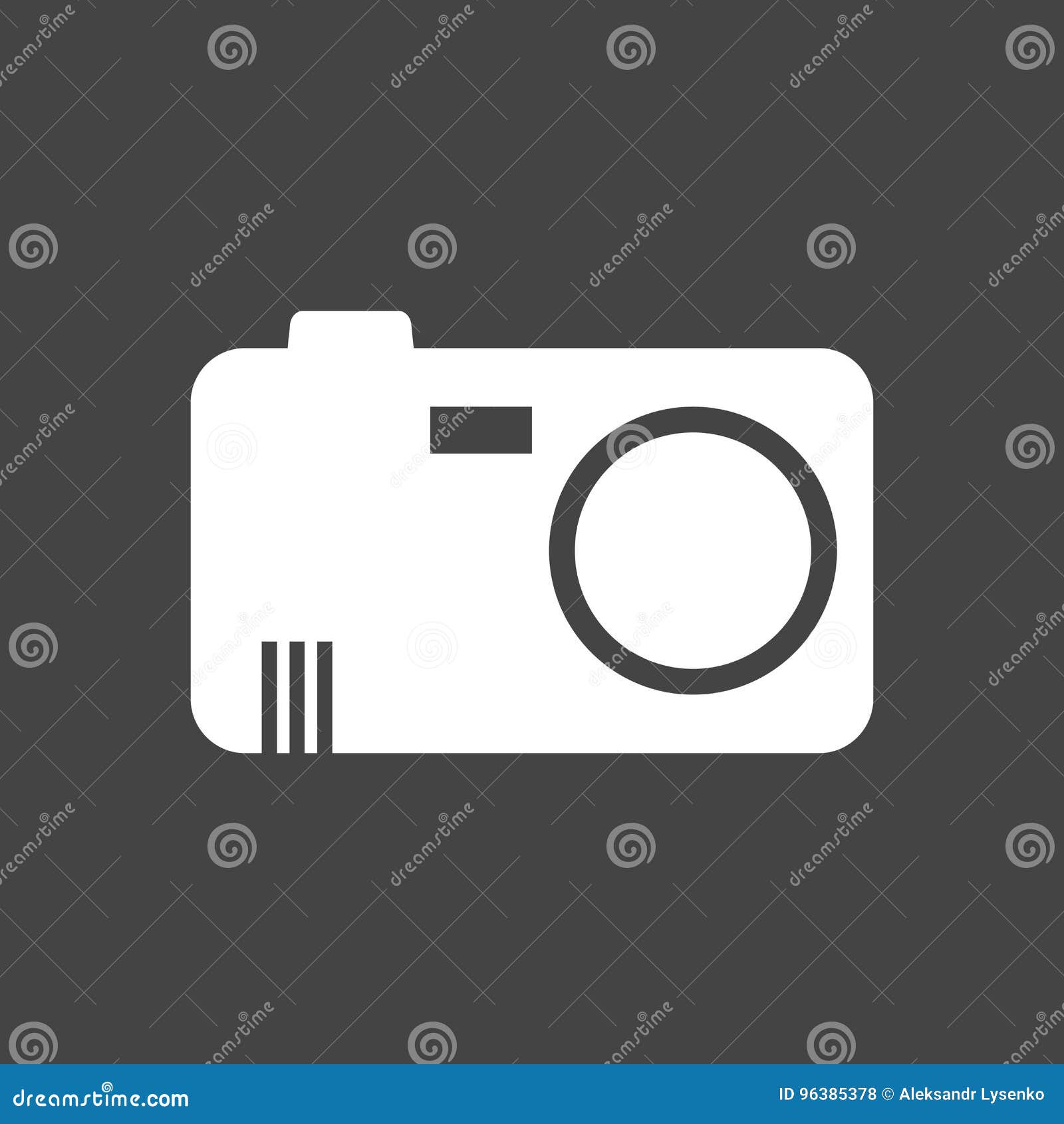 Camera Icon on Black Background. Flat Vector Illustration. Stock Vector ...